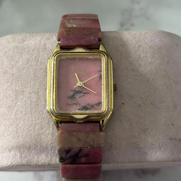 Accessories | Vintage Carla Jordan Pink Stone Dial Watch Japan Movement ...